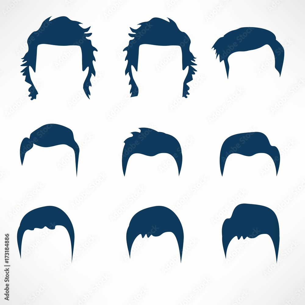 Hipster Vector Set, hair and beards,vector illustration set. Stock ...