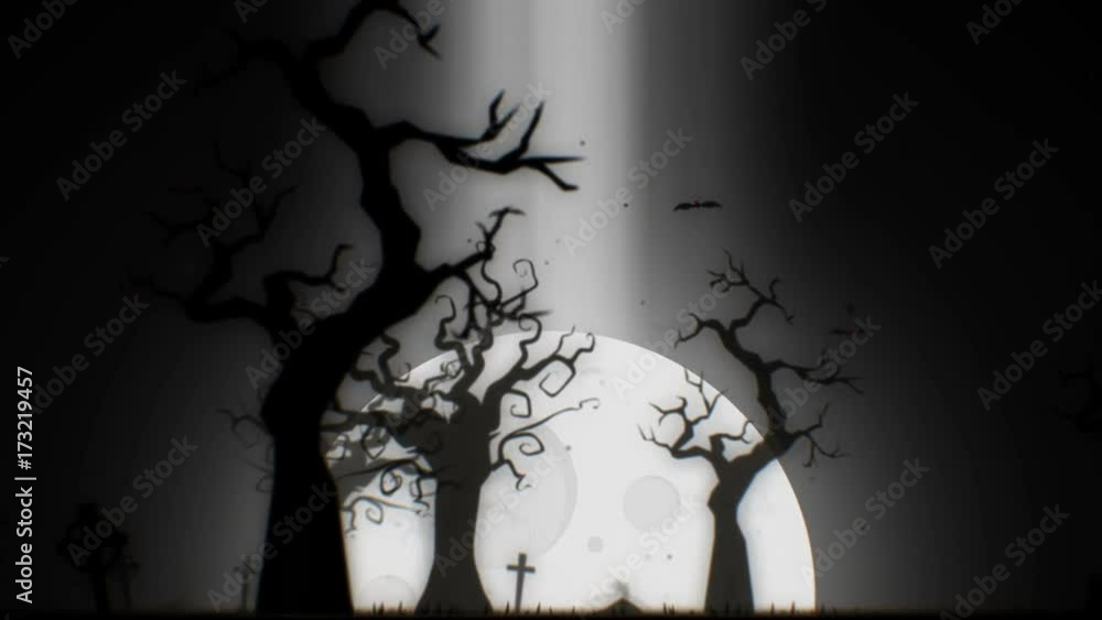 Vidéo Stock Halloween spooky animation background motion graphics footage (white theme), with ...