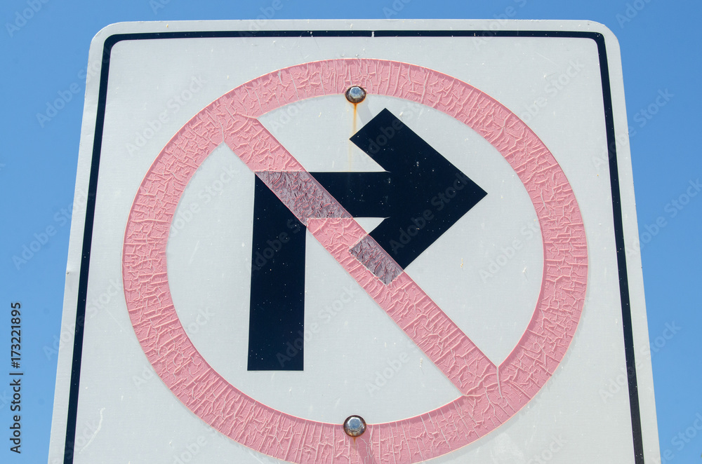 Do not turn sign Stock Photo | Adobe Stock