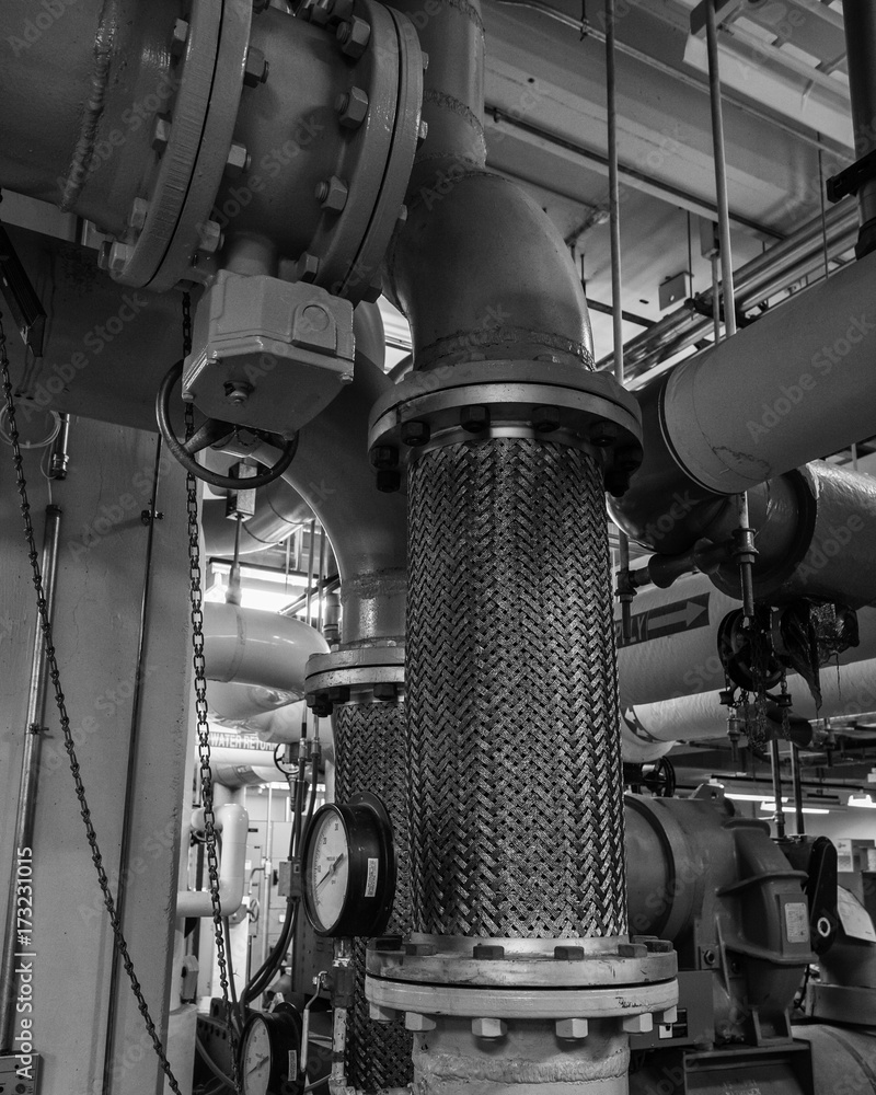 Large chilled water piping flexible connection Stock Photo | Adobe Stock