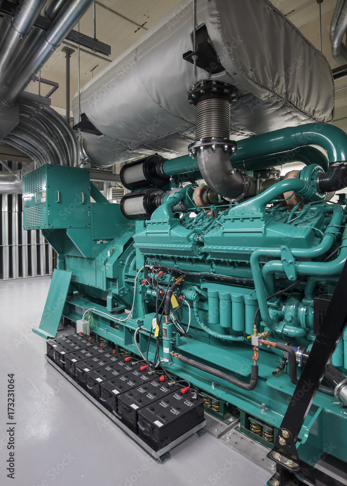 Turquoise Blue Diesel Generator Set Stock Photo | Adobe Stock
