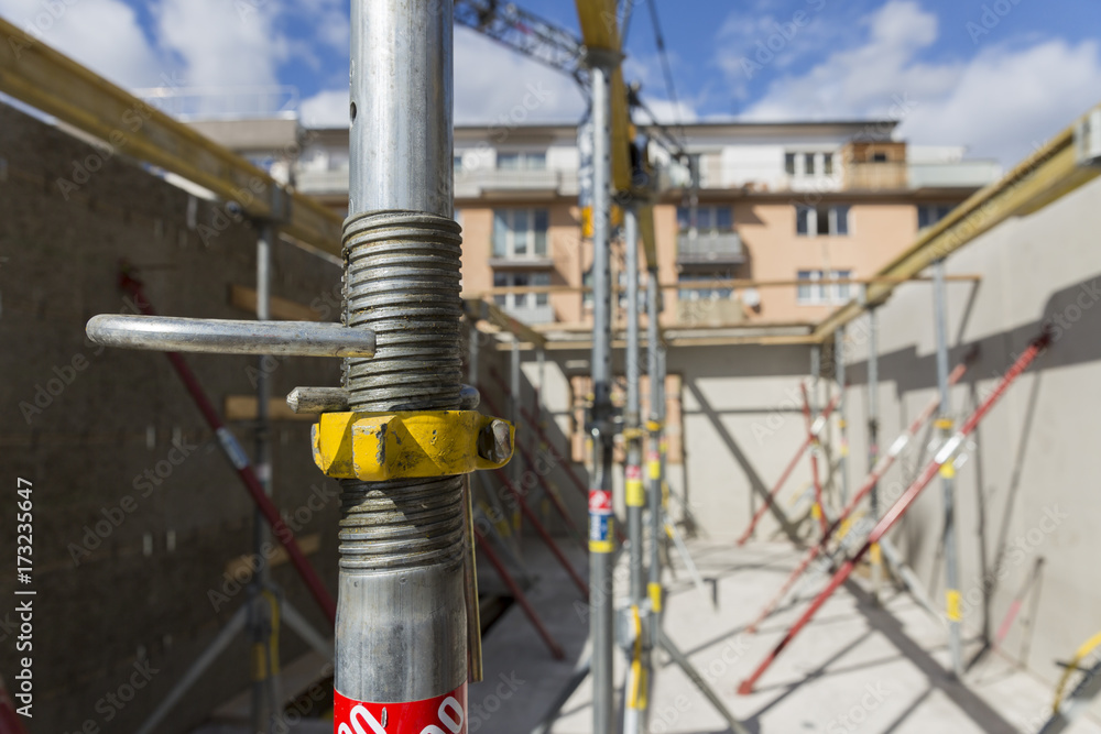 Construction site slab formwork with scaffolding Stock Photo | Adobe Stock
