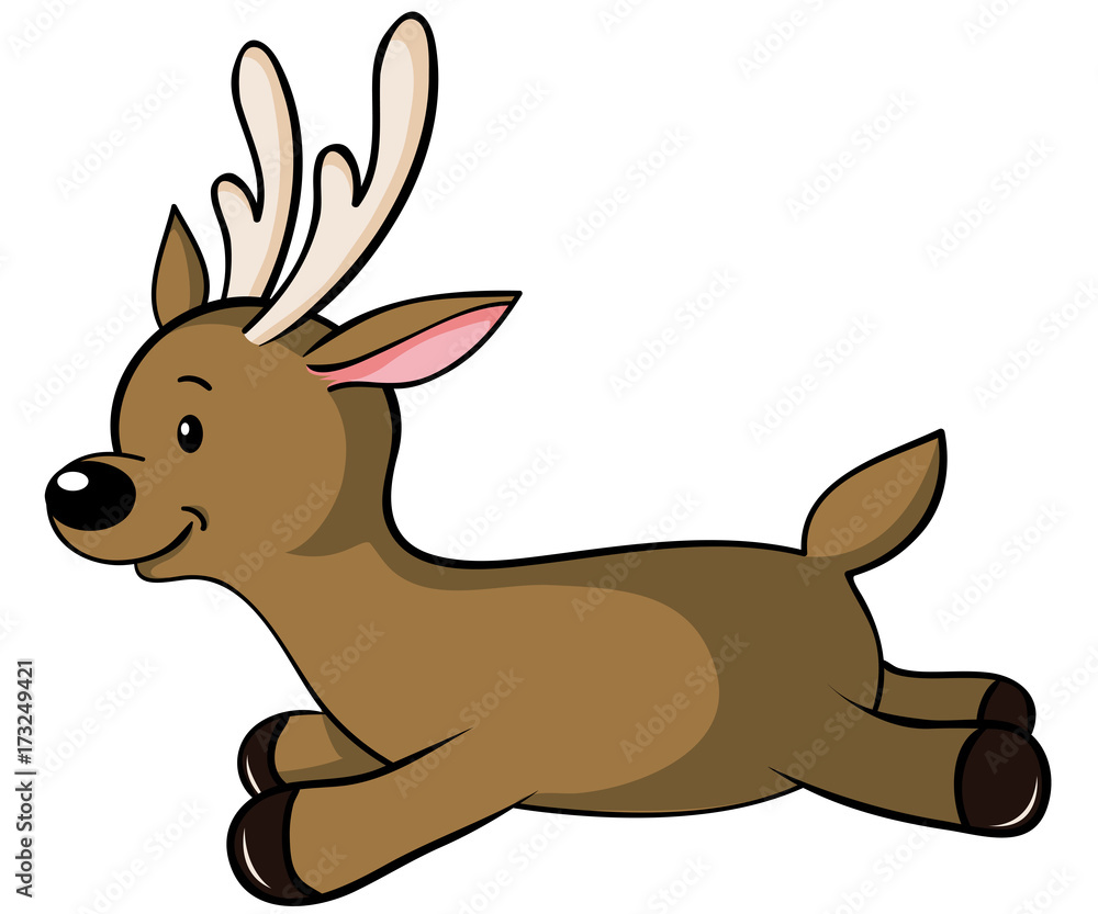 Cute Reindeer Flying Stock Vector Adobe Stock