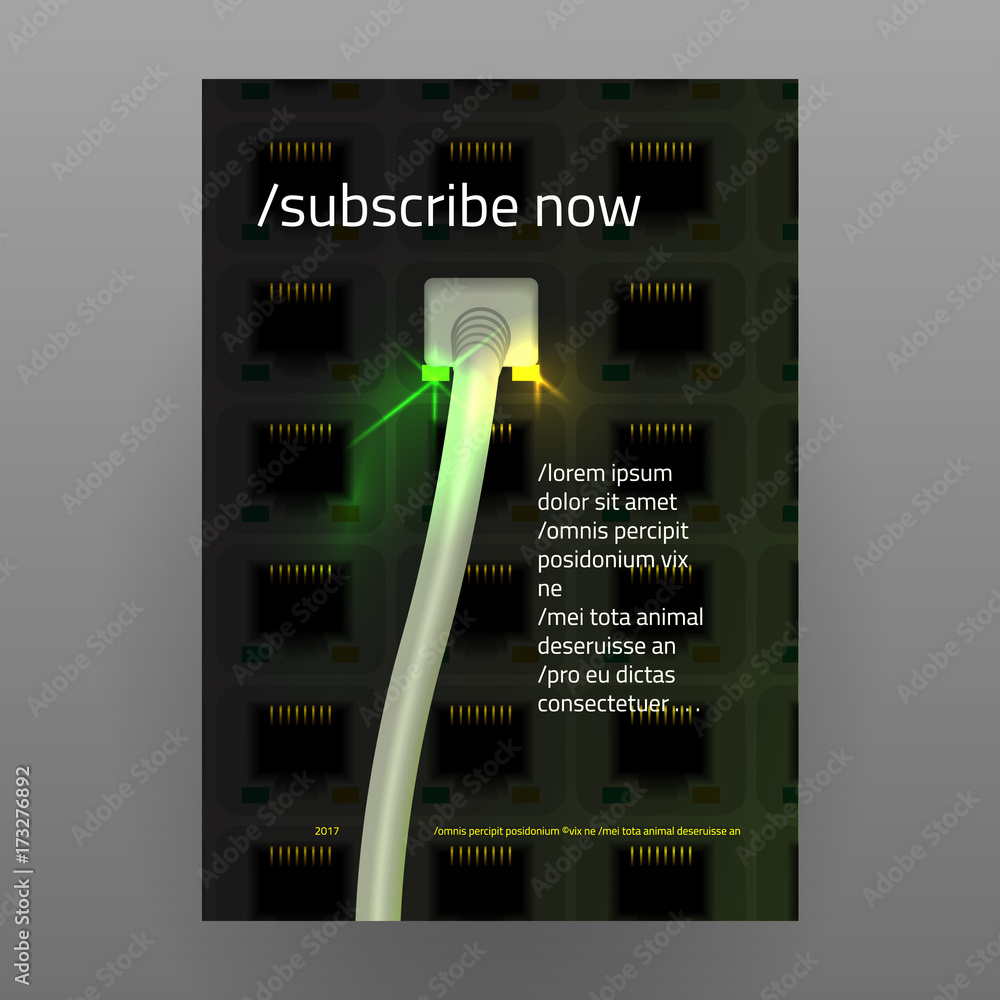 LAN network connection poster brochure flayer template Stock Vector ...