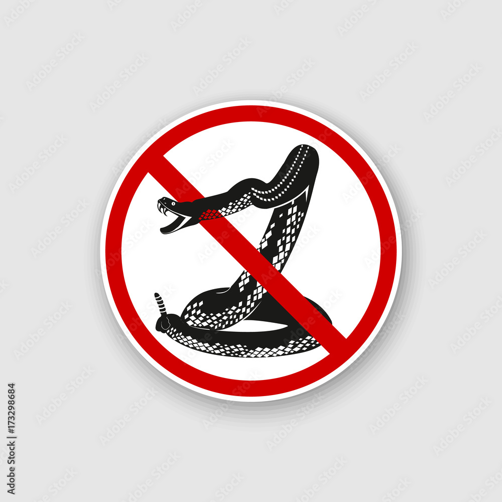 sign danger. Snake and sign carefully snakes Stock Vector | Adobe Stock
