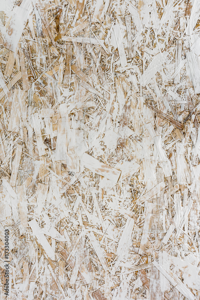 Vintage OSB. White painted one layer oriented strand board OSB. Stock ...
