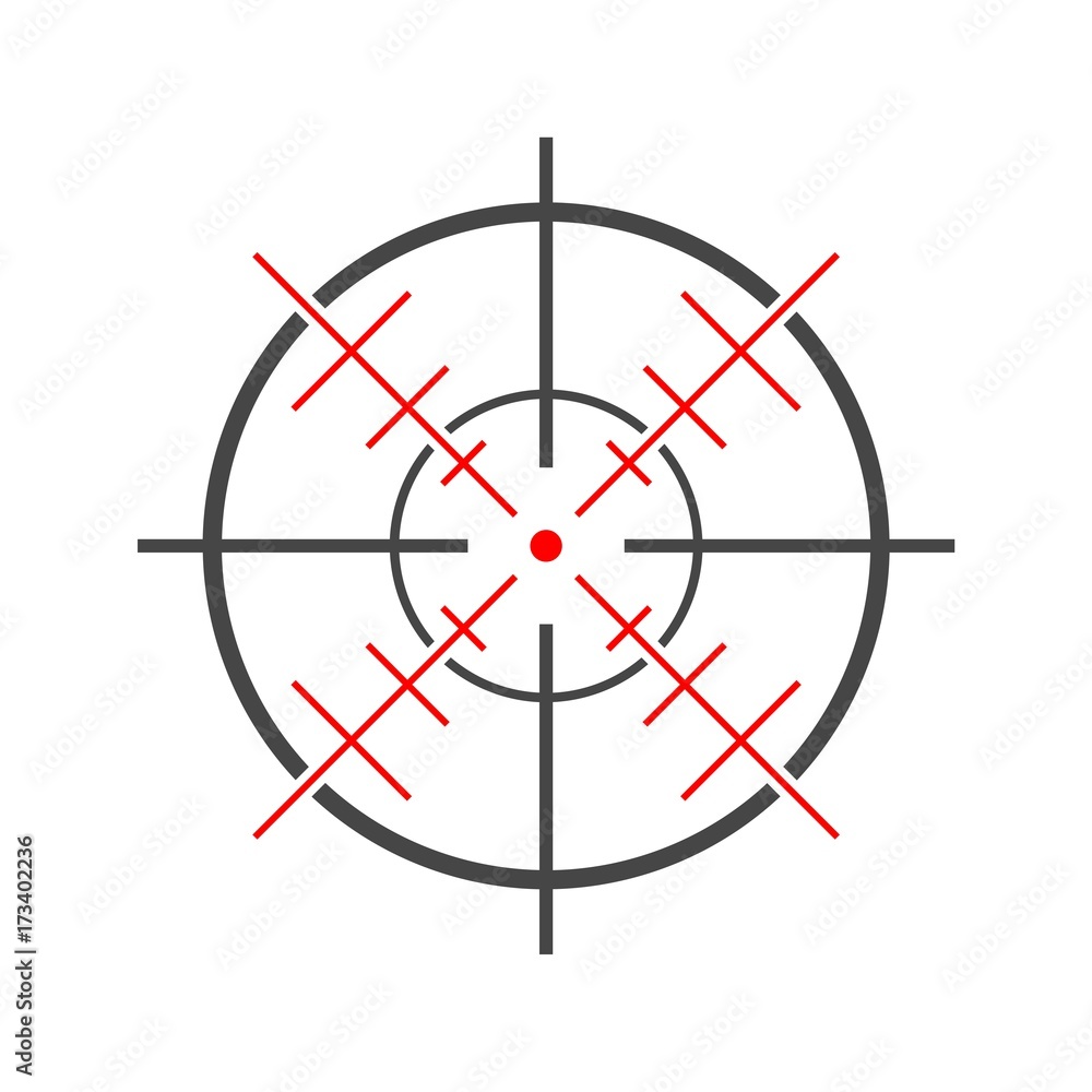 Crosshair on white background Stock Vector | Adobe Stock