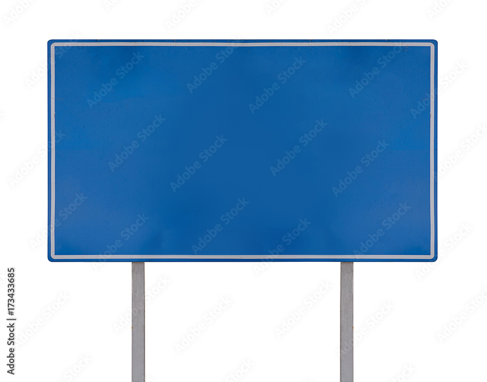 Road Sign on White Background Stock Photo | Adobe Stock