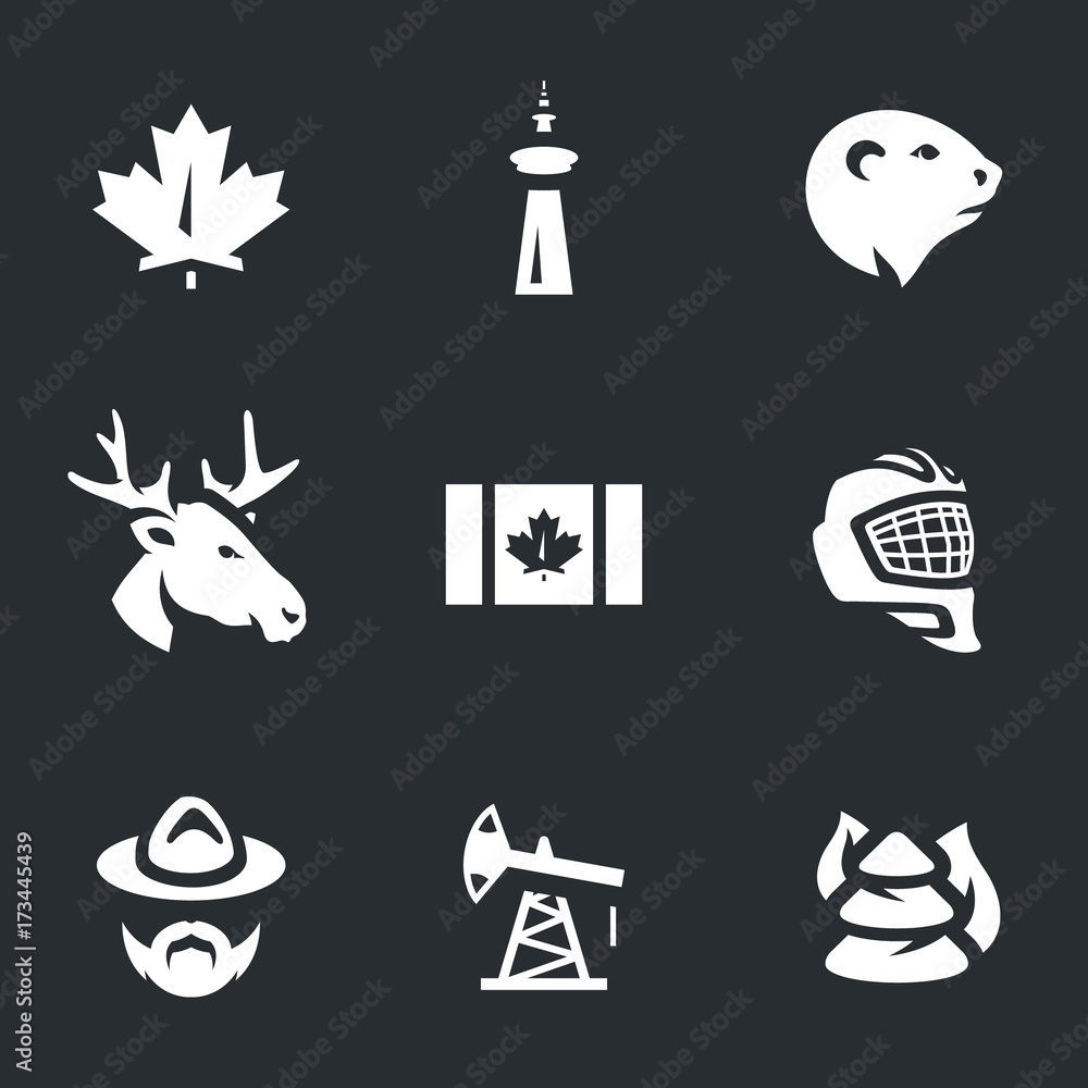 Vector Set of Canada Symbols Icons. Stock Vector | Adobe Stock