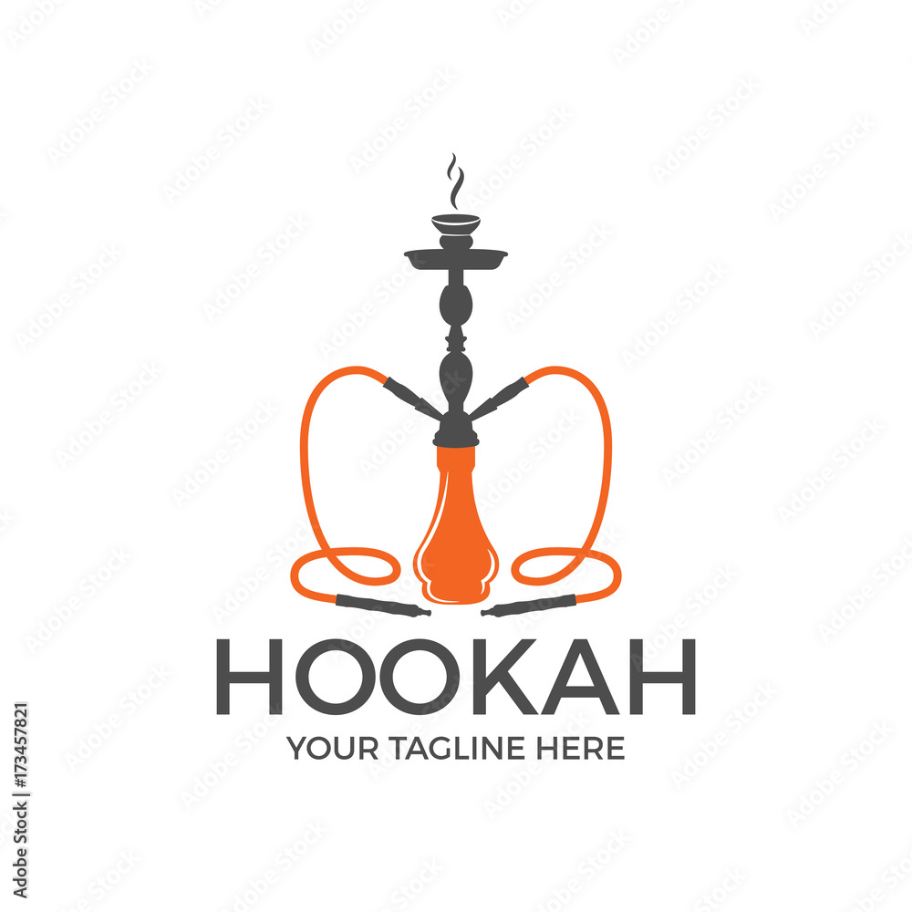 Hookah logo design, label, badge. Vintage shisha logo. Lounge cafe ...