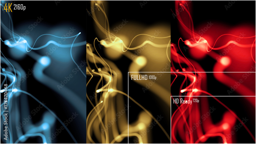 4K // Full HD // HD Ready television resolution display with comparison ...