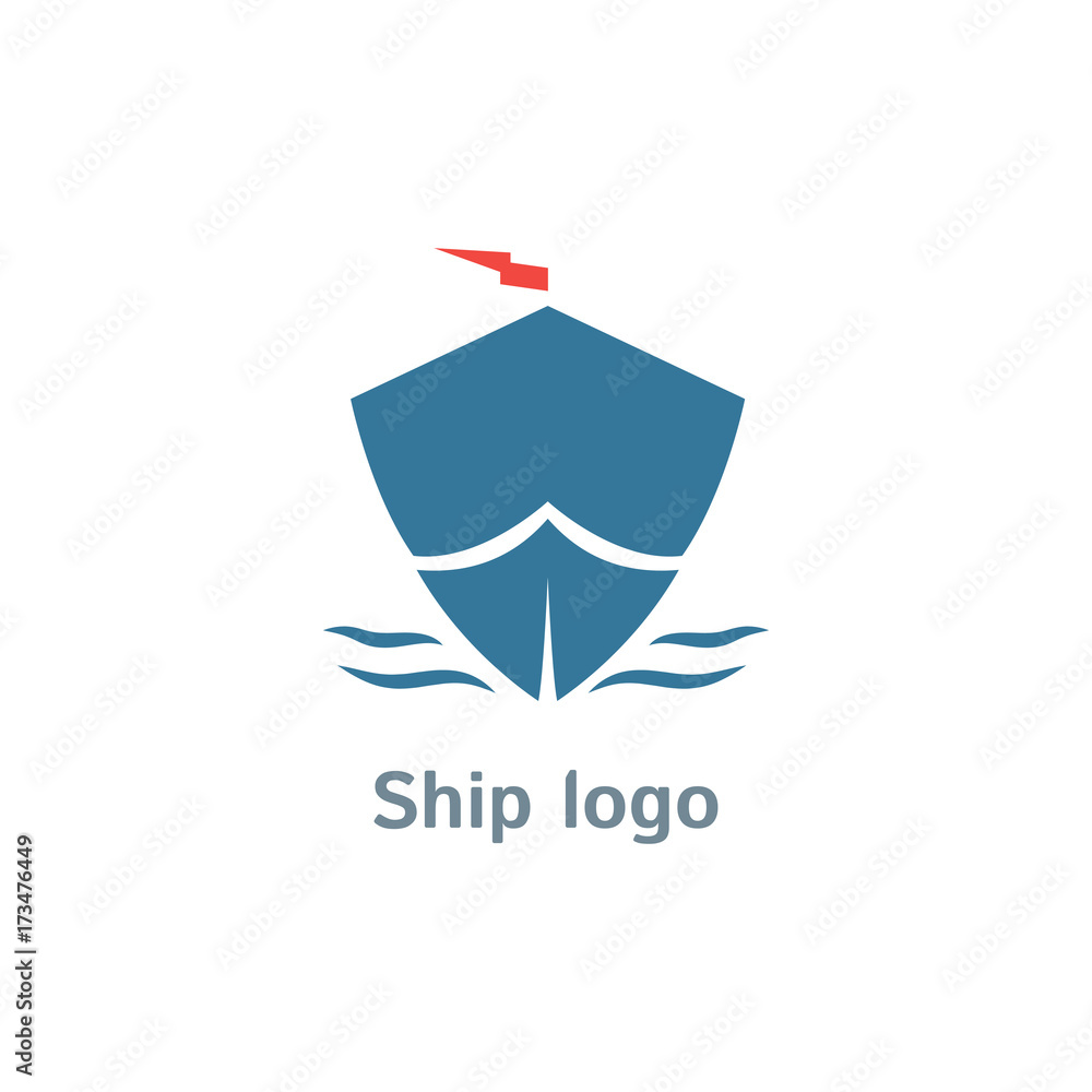 Sailboat vector logo template. Boat badge. Simple logotype for business ...