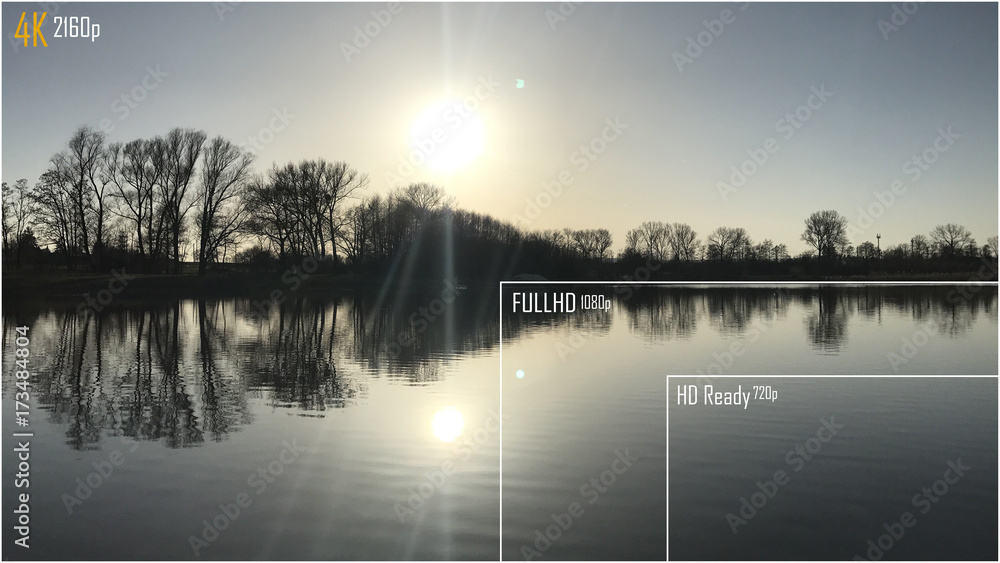 4K // Full HD // HD Ready television resolution display with comparison ...