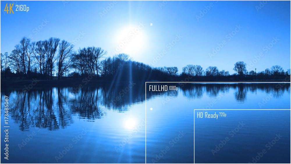 4K // Full HD // HD Ready television resolution display with comparison ...
