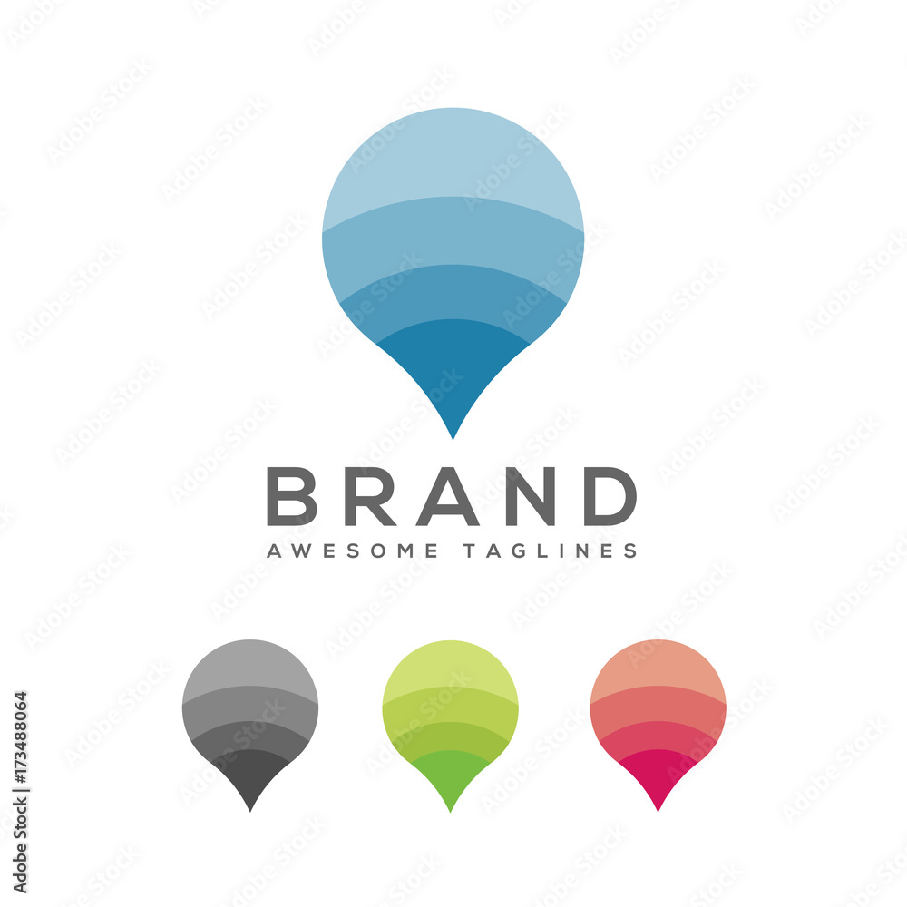 Map pointer pin icon vector filled flat sign solid colorful pin drop ...