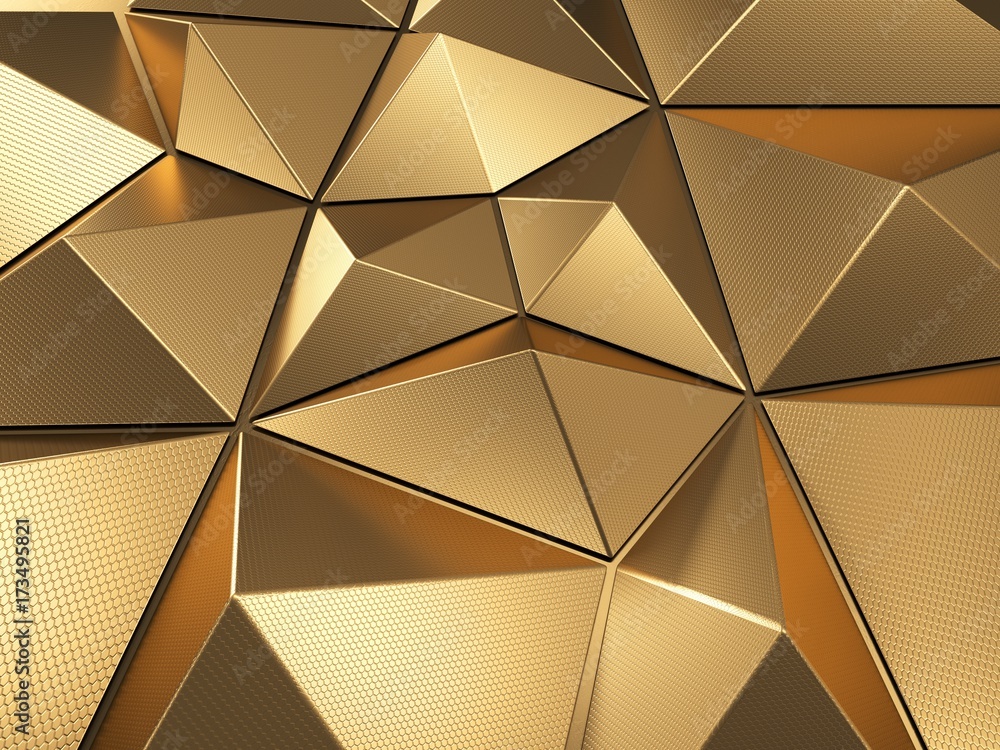 Gold Abstract Background 3D Rendering Stock Illustration | Adobe Stock