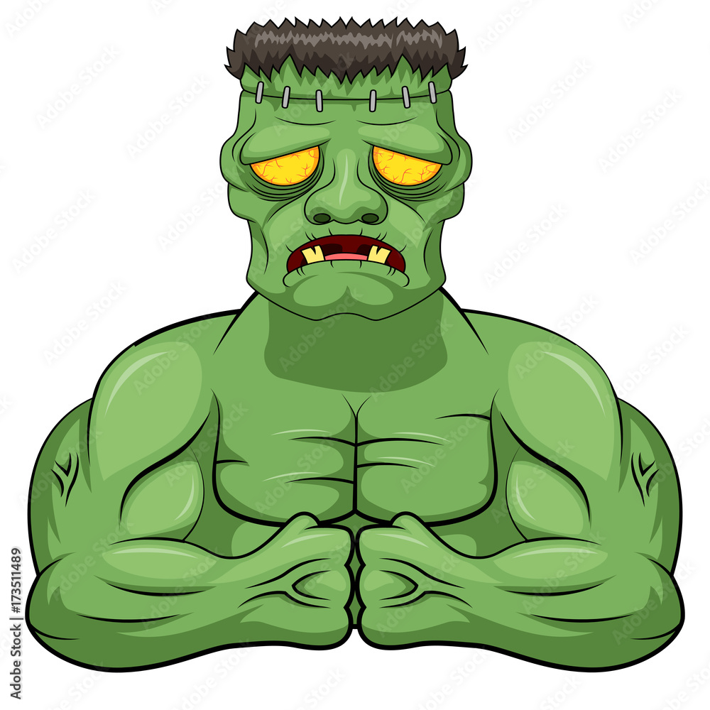 Frankenstein angry cartoon. Vector illustration Stock Vector | Adobe Stock