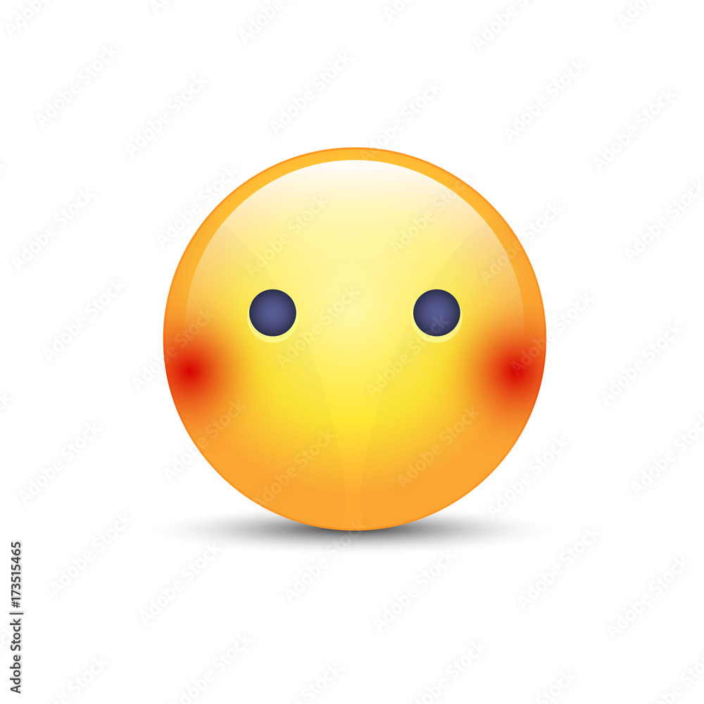 Face emoji without mouth. Cartoon vector silent emoticon. Smiley cute ...