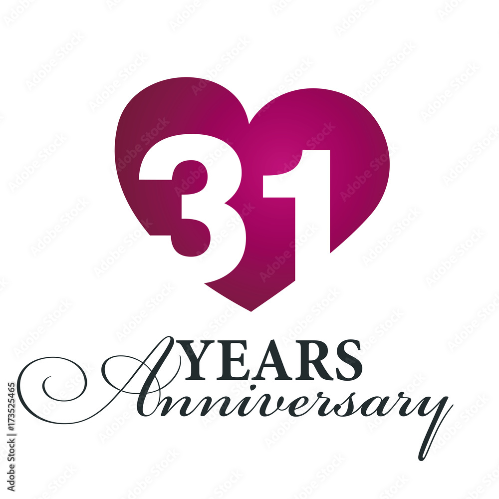 31 years anniversary white background Stock Vector | Adobe Stock
