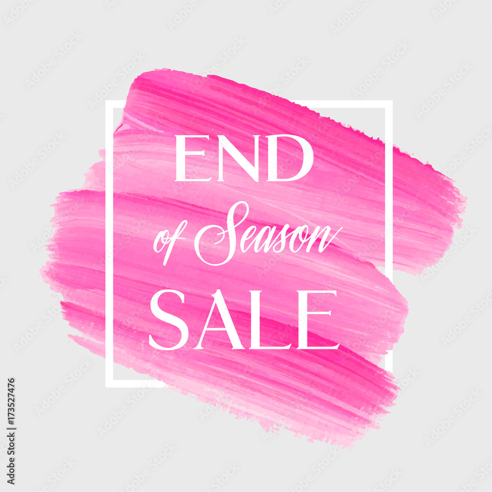Vektorová grafika „End of Sale sign over watercolor art brush stroke ...