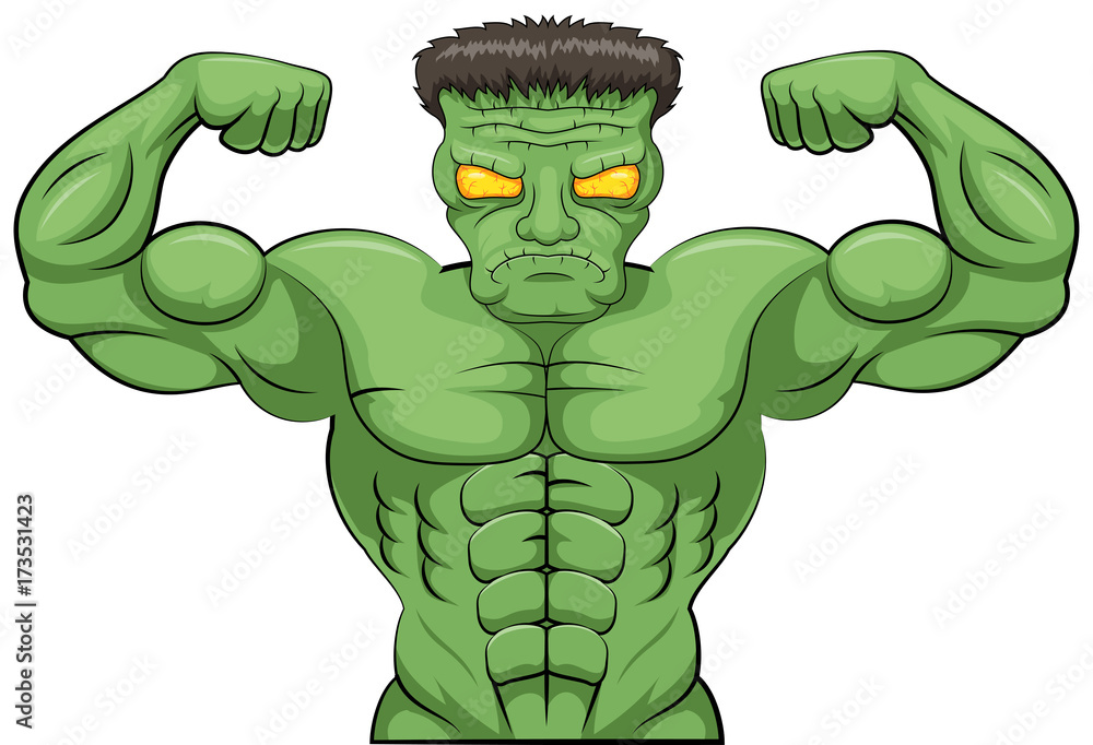 Frankenstein angry cartoon. Vector illustration Stock Vector | Adobe Stock