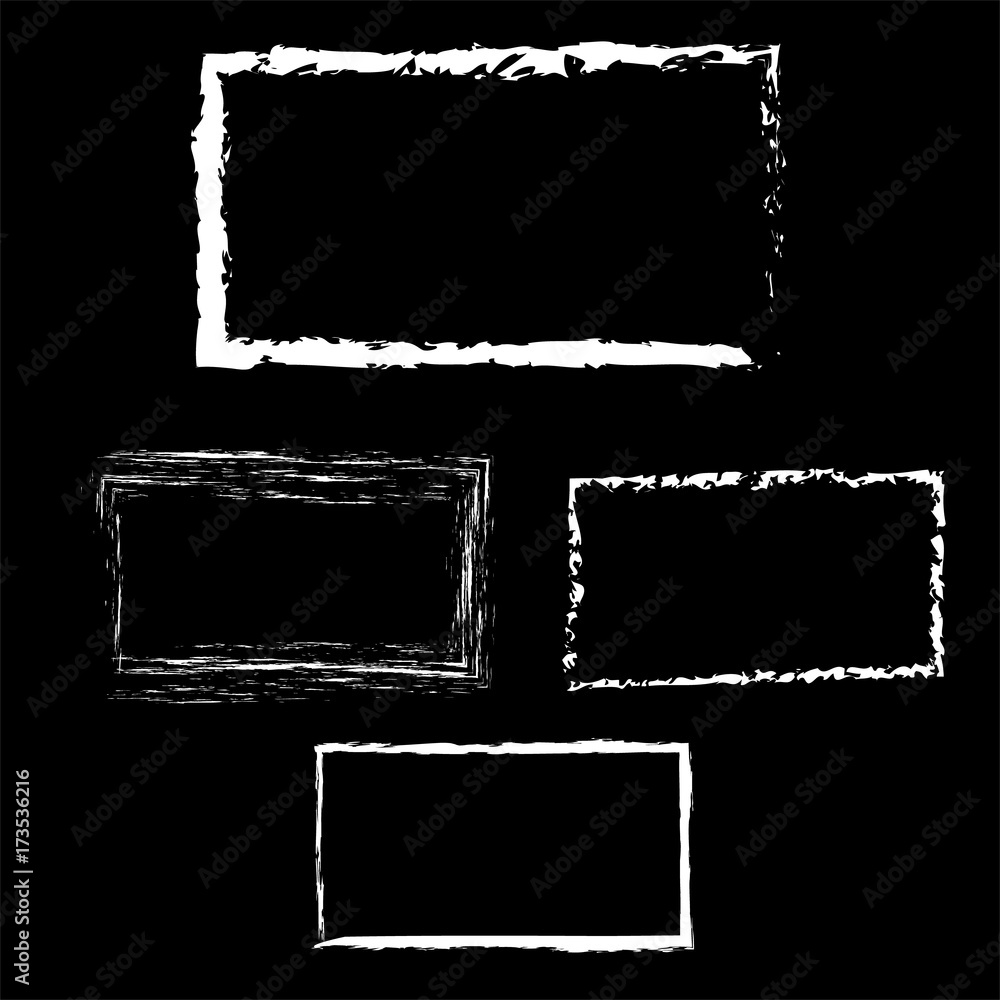 Rough grunge distressed ink vector image border frames. Rough frame ... Rough grunge distressed ink vector image border frames. Rough frame ...