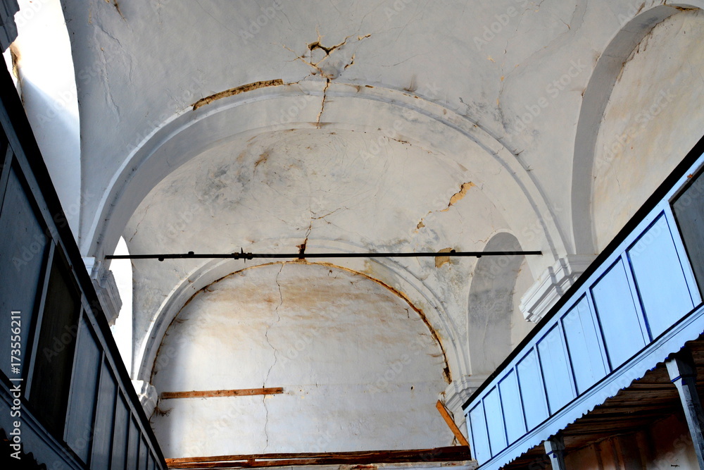 Ruins. Fortified medieval saxon evangelic church in the village Felmer ...