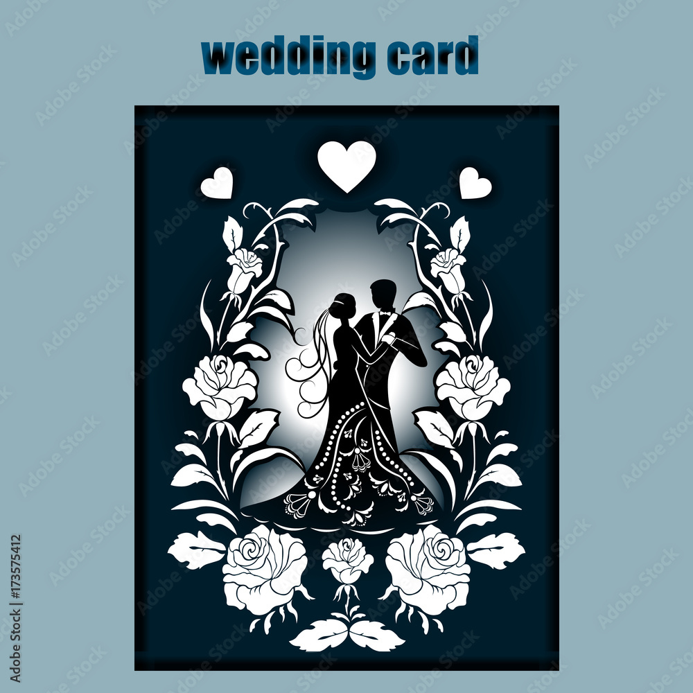Inscription - wedding. Vector illustration Postcard. Invitation and ...