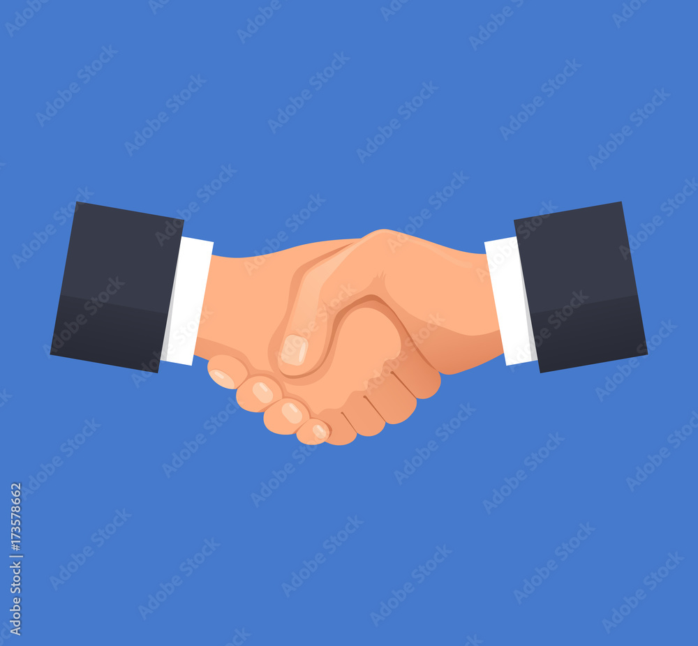 Shake hands agreement and deal. Partnership business concepts. Vector ...