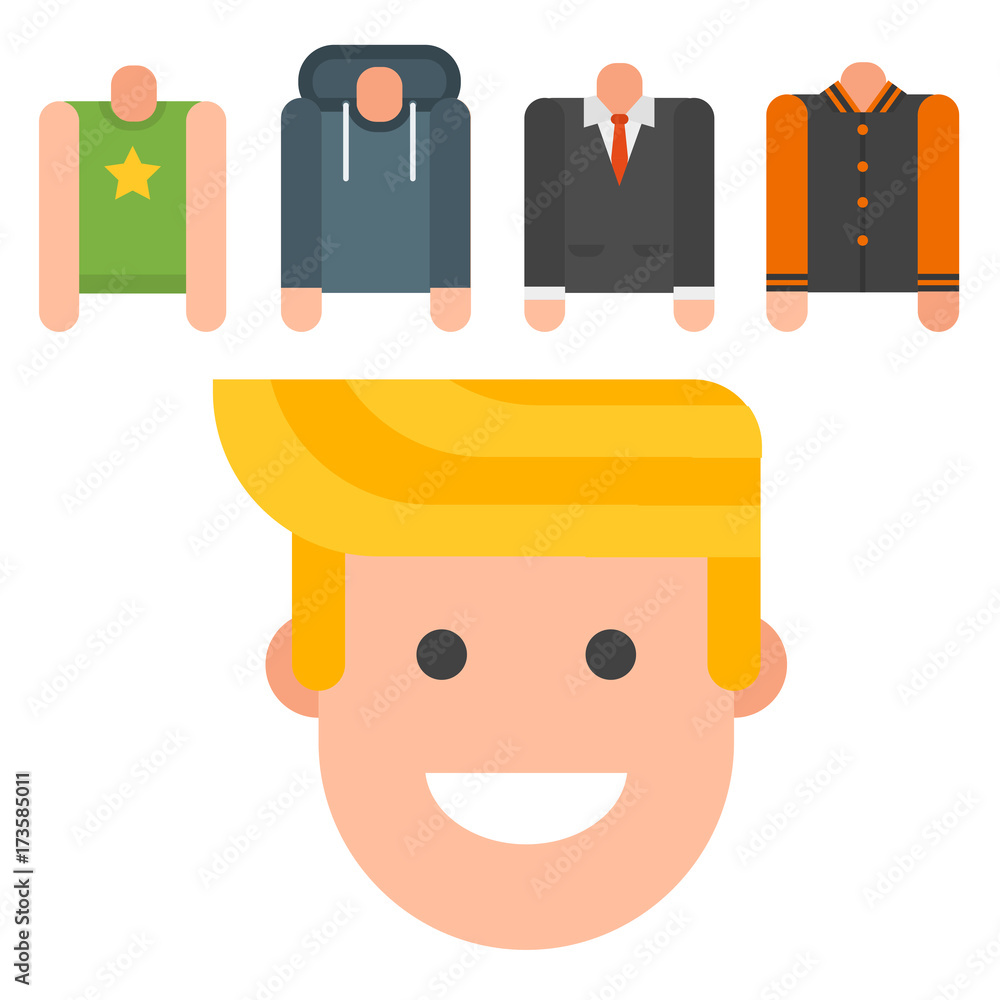 Man constructor body avatar creator vector cartoon character creation ...