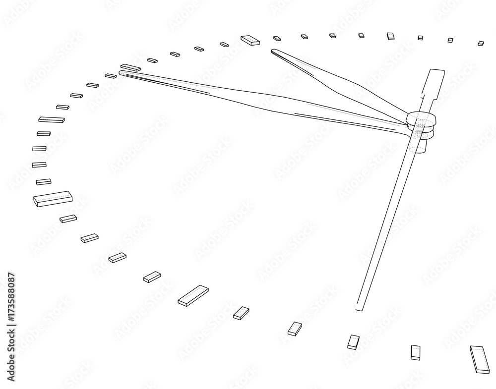 Clock face. Perspective view. Vector Stock Vector | Adobe Stock