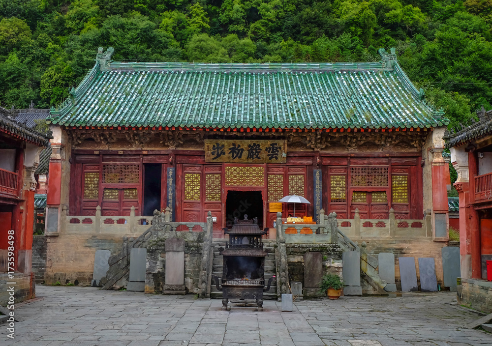 at the entrance to the Tai chi bua- ancient temple is a center of the ...