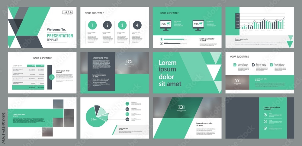 abstract business presentation template design and page layout design ...