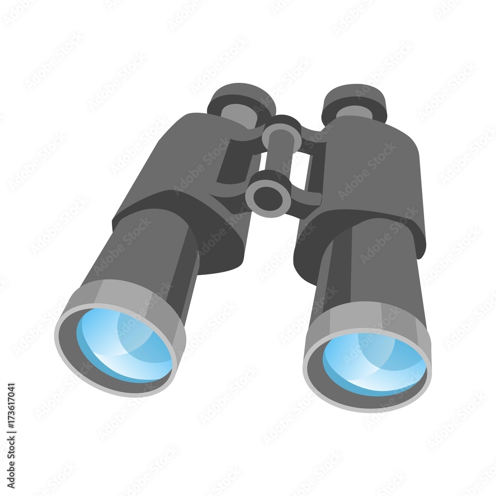 Classic binoculars with clear lenses isolated cartoon illustration ...