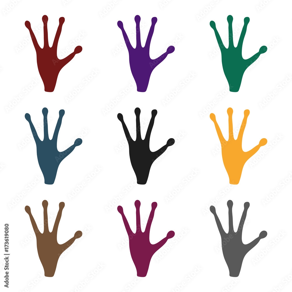 Alien's hand icon in black style isolated on white background. Space ...