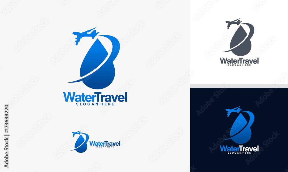 Water Travel logo designs vector Stock Vector | Adobe Stock