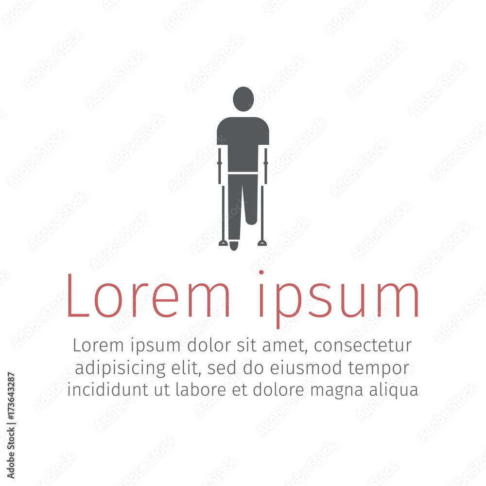 Amputee icon. Vector illustration. Stock Vector | Adobe Stock