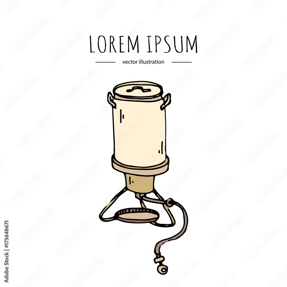 Hand drawn doodle Thanksgiving icon - Turkey Fryer isolated on white ...