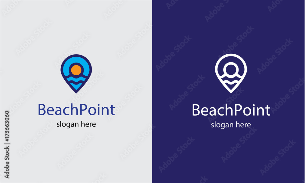 Beach Vector Logo Stock Vector | Adobe Stock