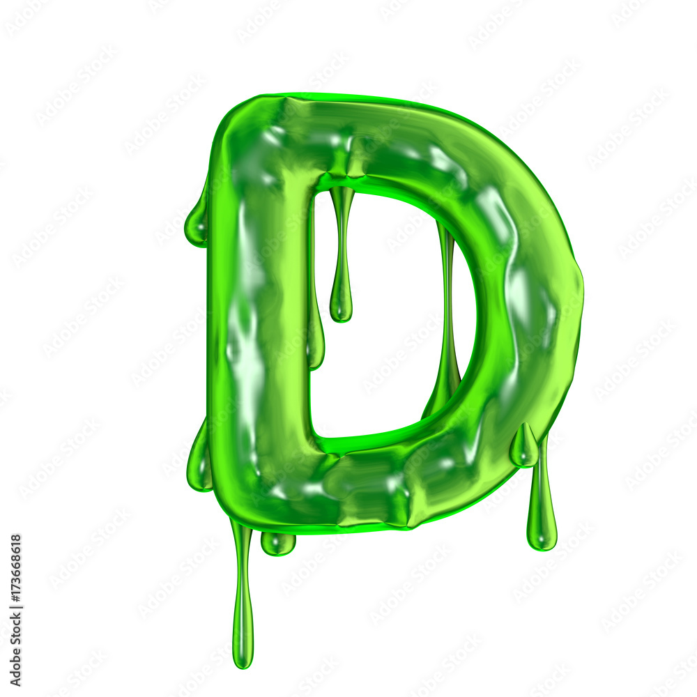 Green dripping slime halloween capital letter D Stock Illustration ...