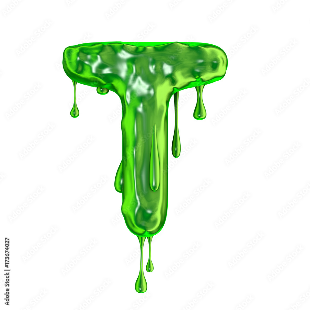 Green dripping slime halloween capital letter T Stock Illustration ...