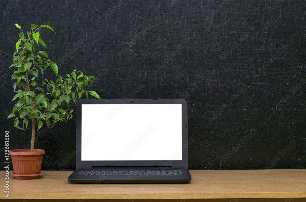 Teacher or student desk table. Education background. Education mockup ...