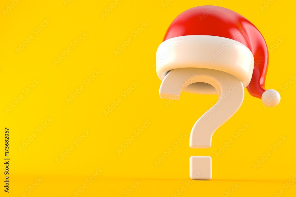 Question mark with santa hat Stock Illustration | Adobe Stock