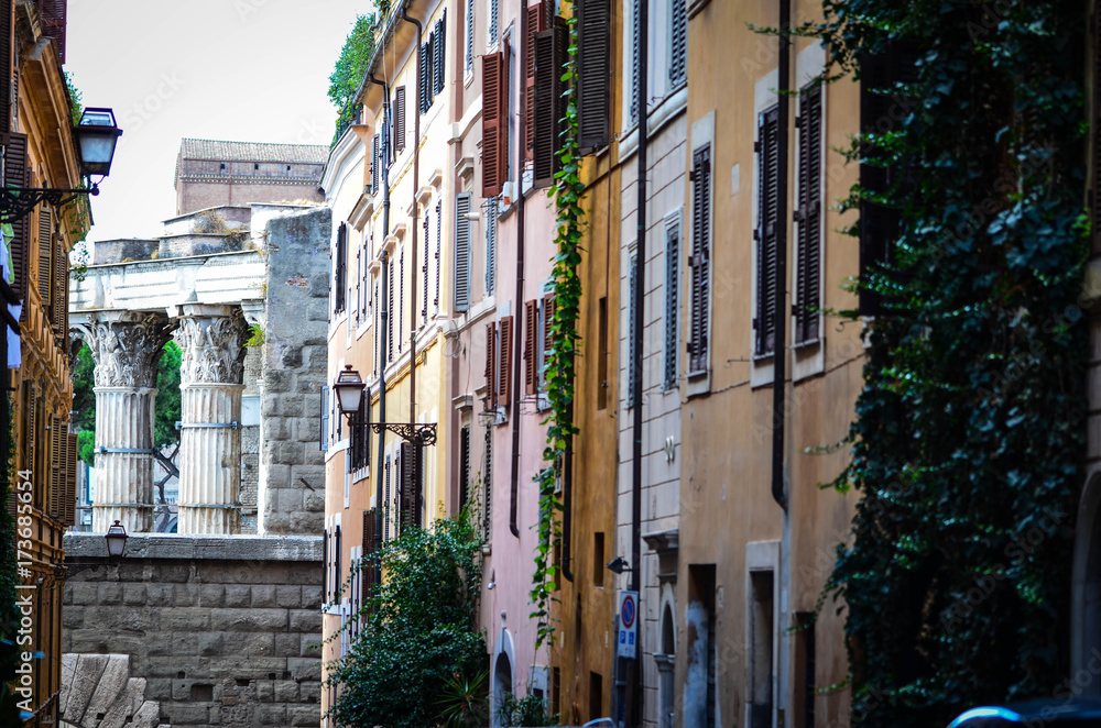 streets of rome - old buildings, arhitecture, colloseum, historical ...