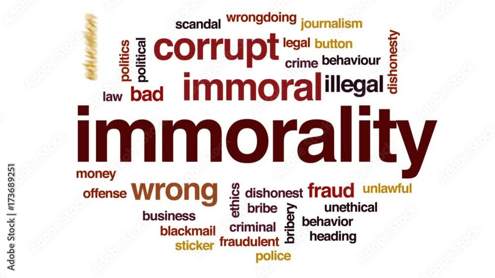Immorality animated word cloud, text design animation. Stock Video ...