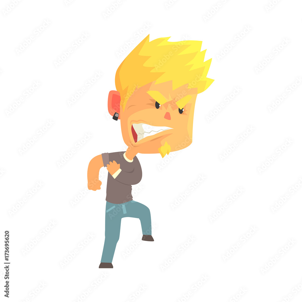 Young angry man with aggressive facial expressions, despair furious ...