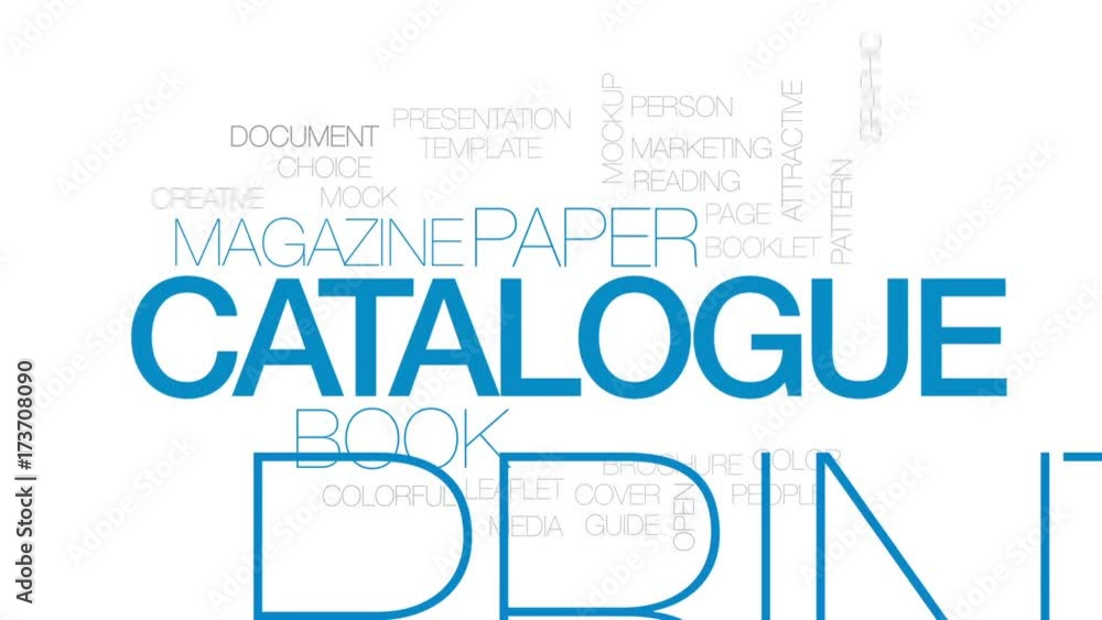 Catalogue animated word cloud, text design animation. Kinetic ...