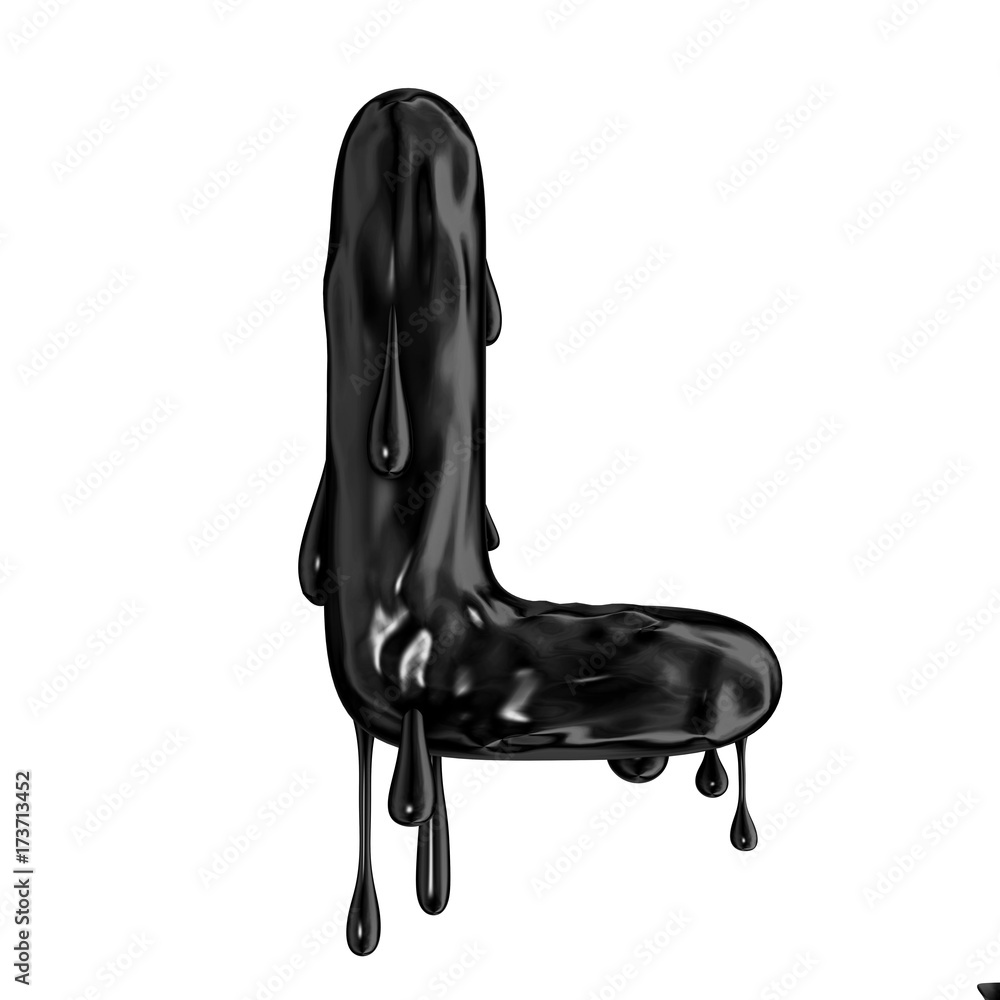 Black dripping slime halloween capital letter L Stock Illustration ...