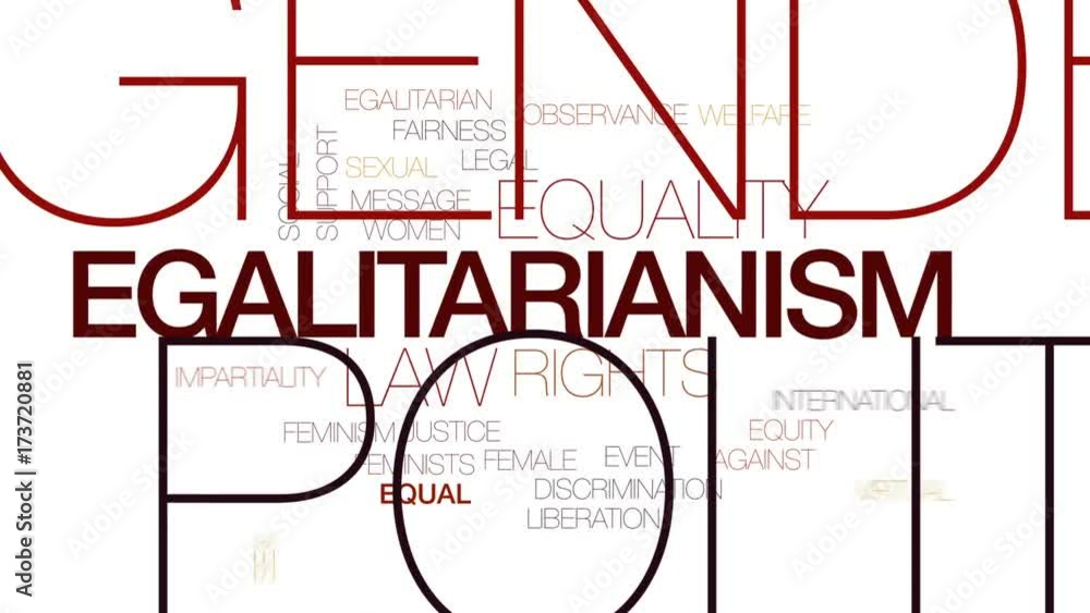 Egalitarianism animated word cloud, text design animation. Kinetic ...