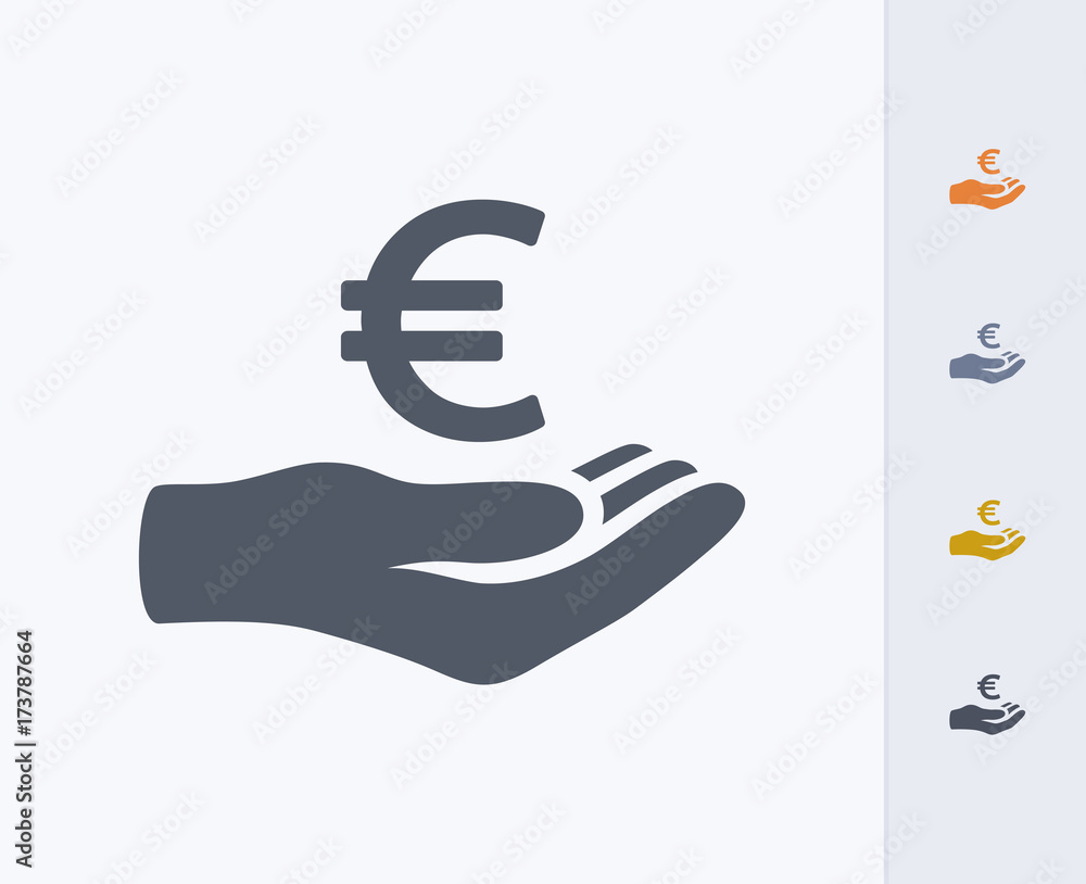 Hand Holding Euro - Carbon Icons. A professional, pixel-perfect icon ...